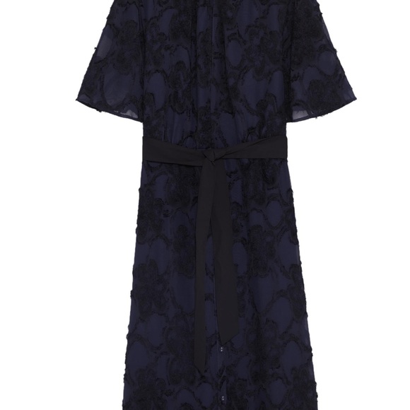 Zara | Dresses | Zara Navy Blue Lace Midi Dress | Poshmark